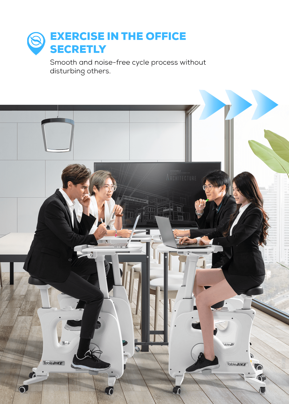 SNOWFIT TableBIKE™️ Multifunctional Ergonomic Standing Desk Gym Bike