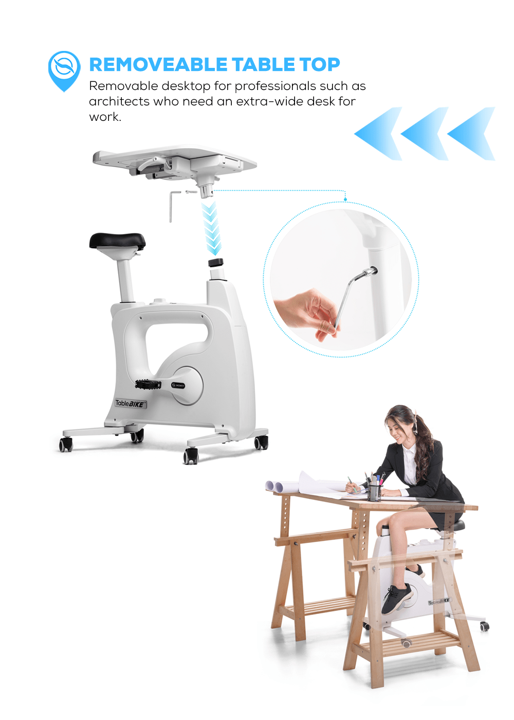 SNOWFIT TableBIKE™️ Multifunctional Ergonomic Standing Desk Gym Bike
